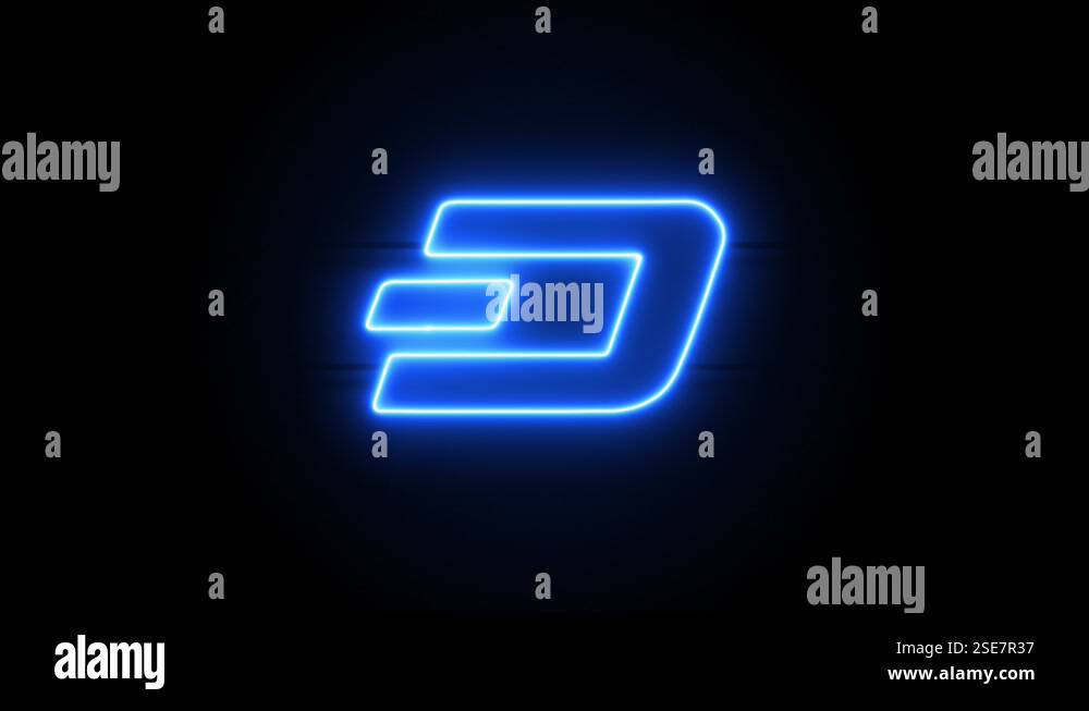 Neon Dash icon appear in center and disappear after some time. Loop ...