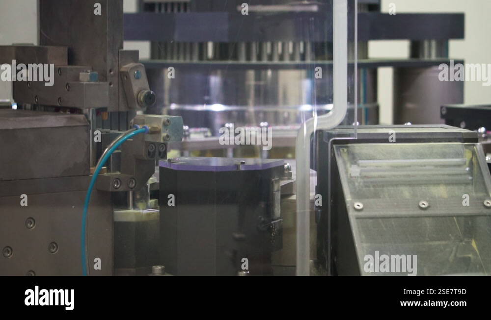 The process of the Medical encapsulation machine working. Filling and ...