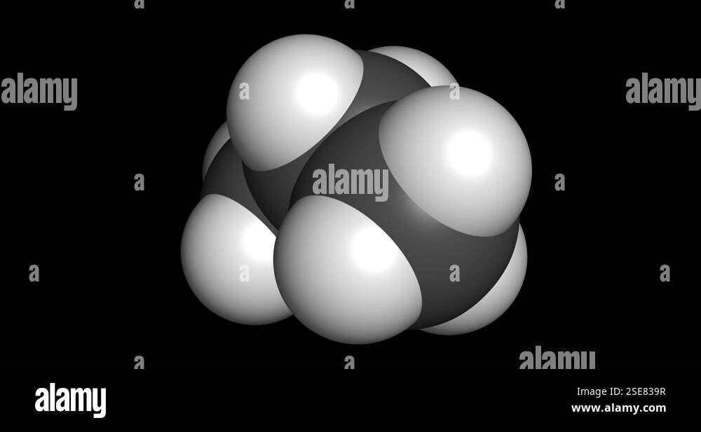 Propane gas alkane hydrocarbon molecule 3D render structure 4K seamless ...