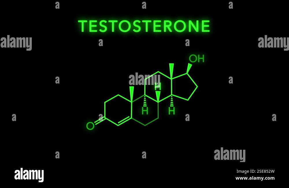 Testosterone Molecule Structure Symbol Neon Animation black background ...