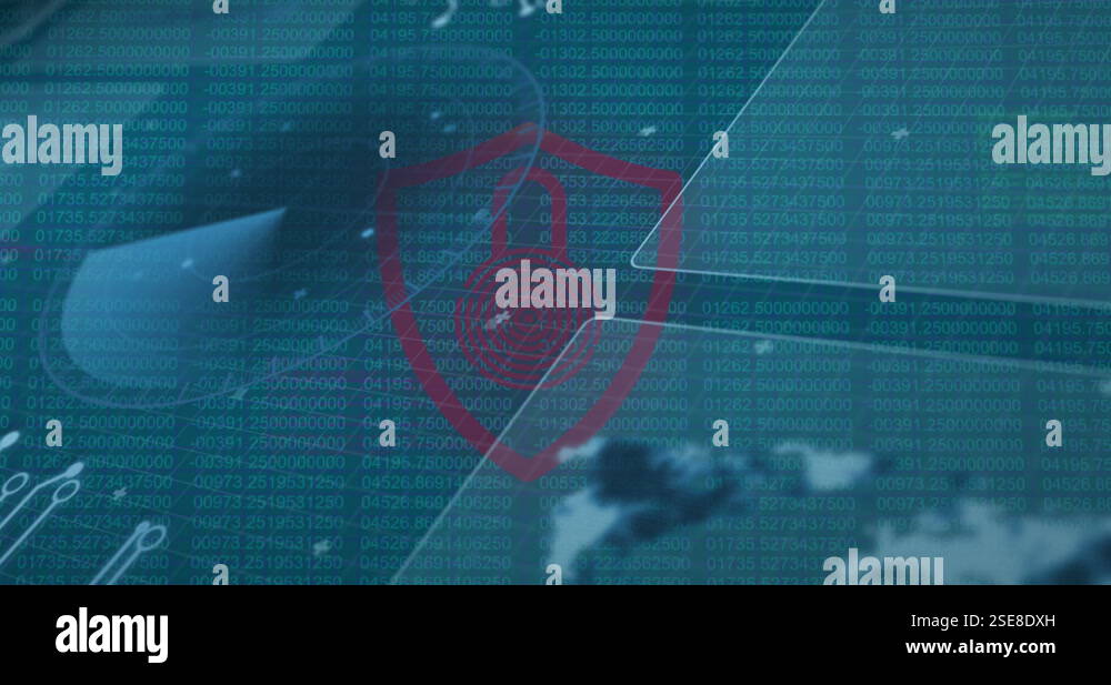 Animation of cyber attack warning over blue grid Stock Video Footage ...