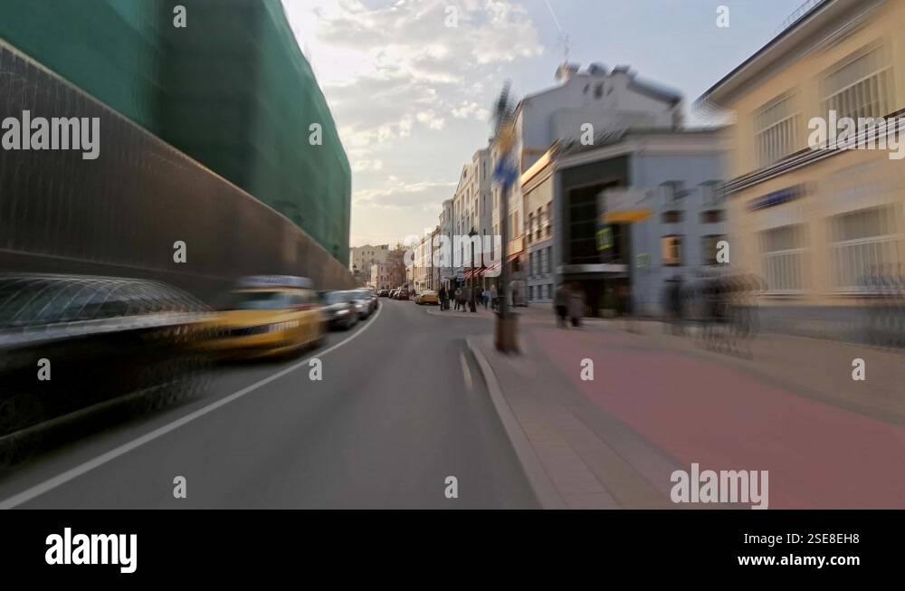 Bike ride around the city of Moscow, demonstrating the advantages of a ...