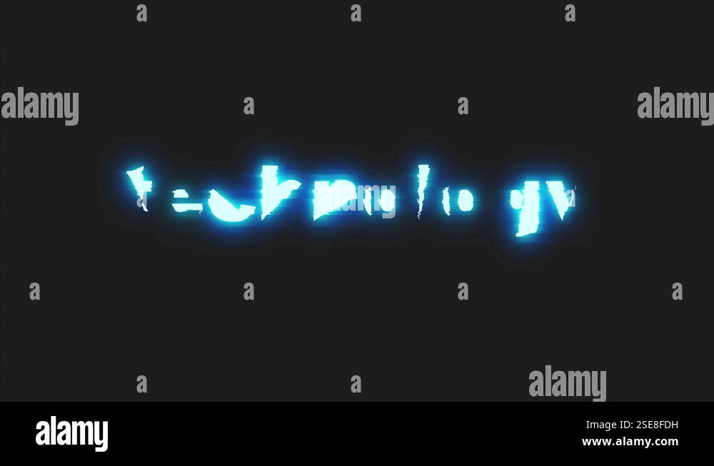 Blue lightning bolts moving on black background with technology text ...