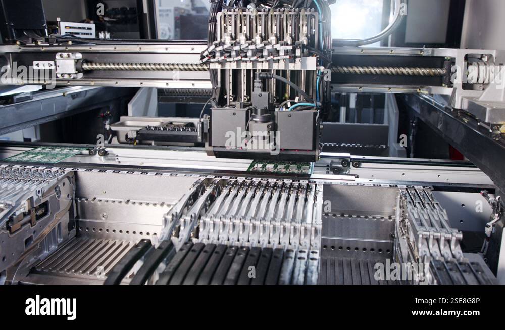 SMT machine places resistors, capacitors, transistors, LED and ...