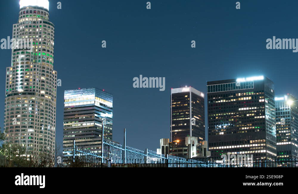 Los Angeles Downtown Skyscrapers and Graffiti Beaudry View Tilt Up ...