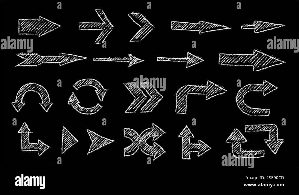 Animated Hand Drawn Arrows Pointer Set Stock Video Footage - Alamy