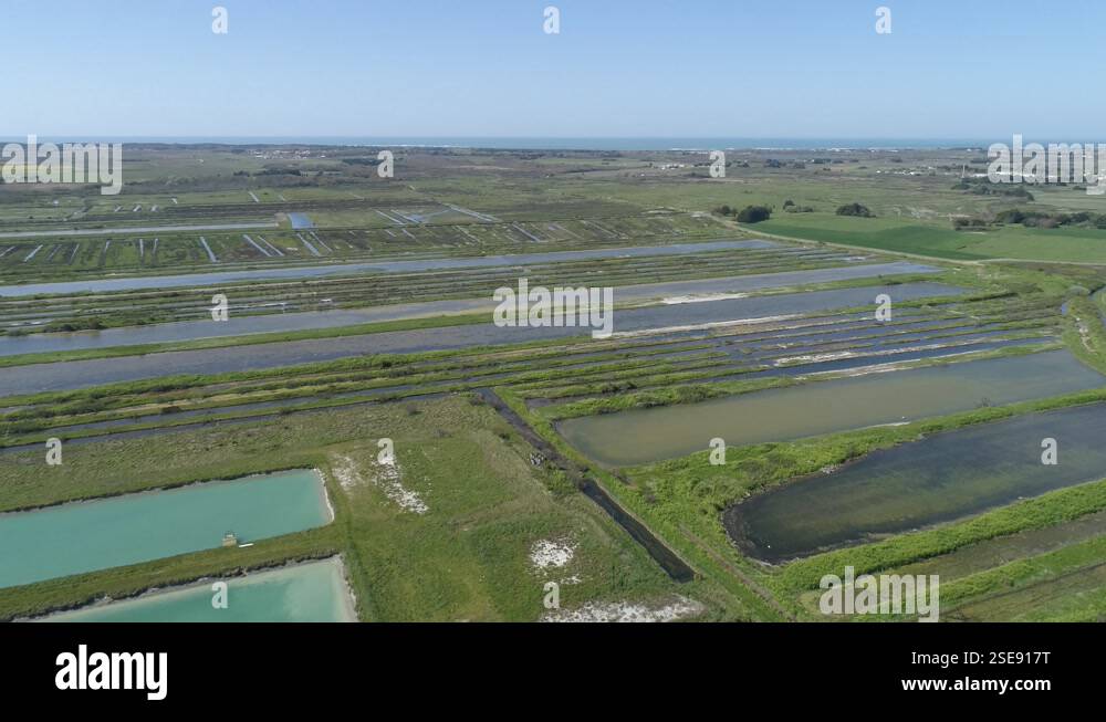 Salt drying pools and oyster farm ponds at Oleron island in western ...