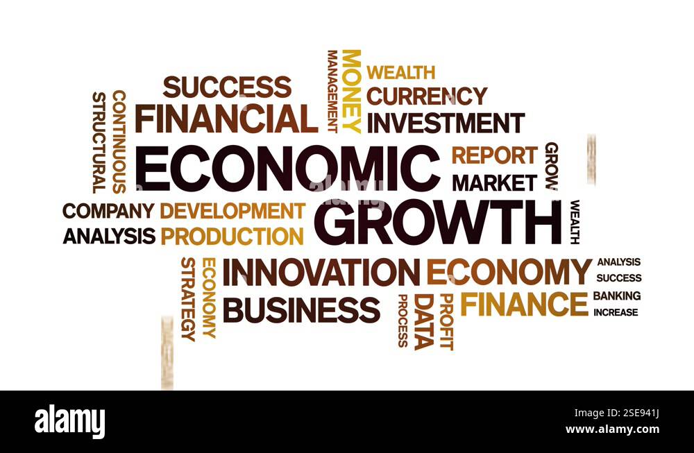 Economic Growth Animated Tag Word Cloud,Text Design Animation seamless ...