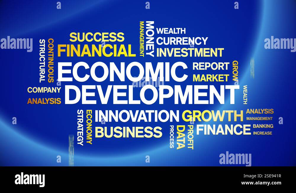 Economic Development Animated Tag Word Cloud,Text Animation seamless ...
