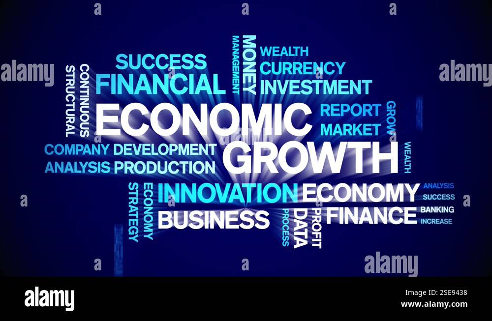 Economic Growth Animated Tag Word Cloud,Text Design Animation seamless ...
