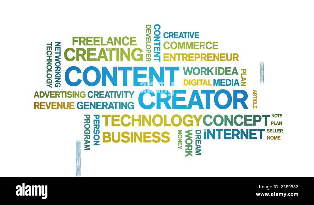 Content Creator Animated Tag Word Cloud,Text Design Animation seamless ...