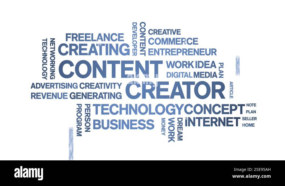 Content Creator Animated Tag Word Cloud,Text Design Animation seamless ...