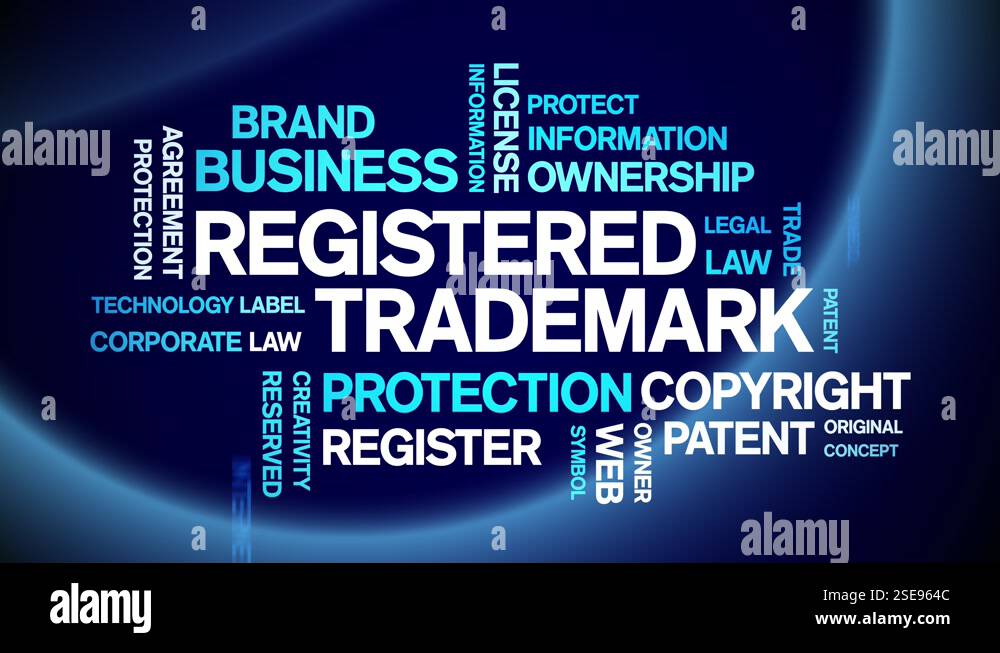 Registered Trademark Animated Tag Word Cloud,Text Animation seamless ...