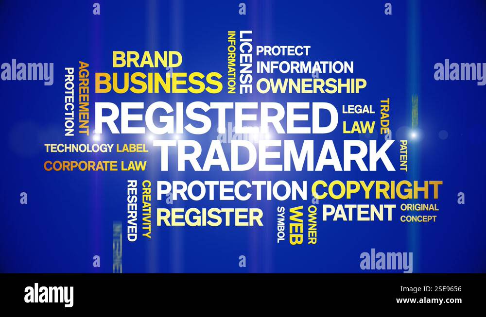 Registered Trademark Animated Tag Word Cloud,Text Animation seamless ...