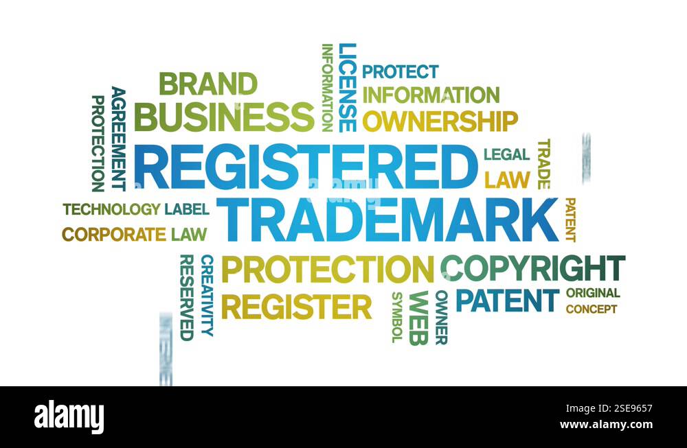Registered Trademark Animated Tag Word Cloud,Text Animation seamless ...