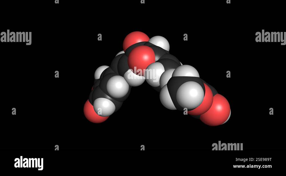 Curcumin turmeric spice molecule 3D render chemical structure 4K ...