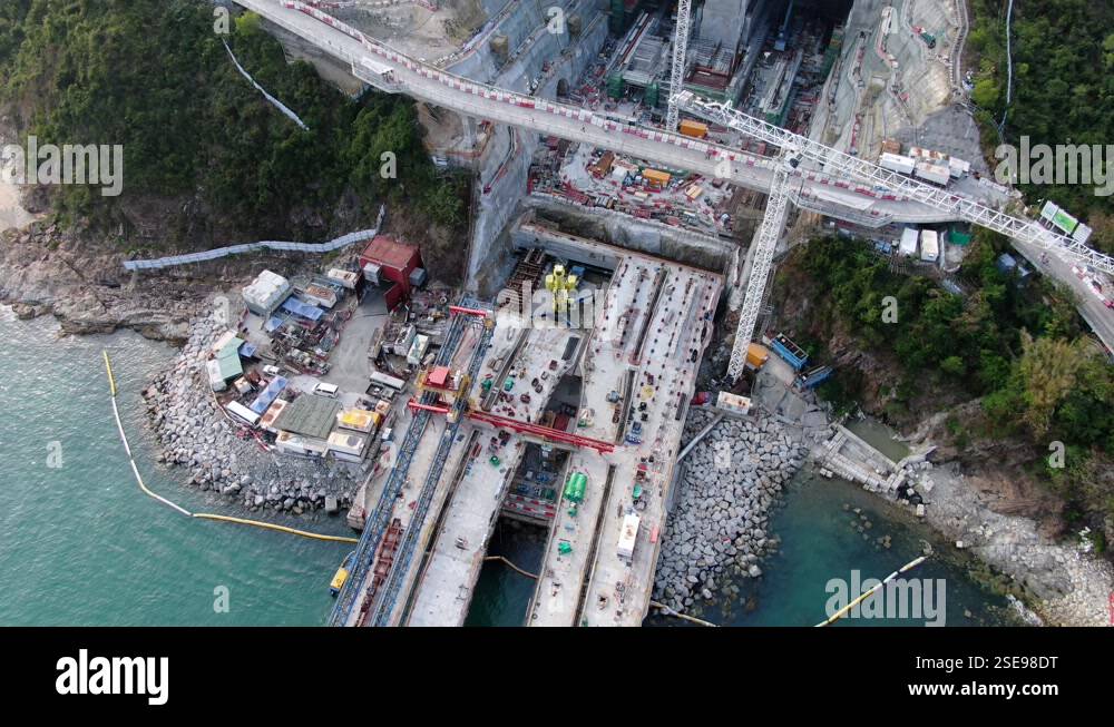 Hong Kong cross bay link construction project, a dual two-lane bridge ...