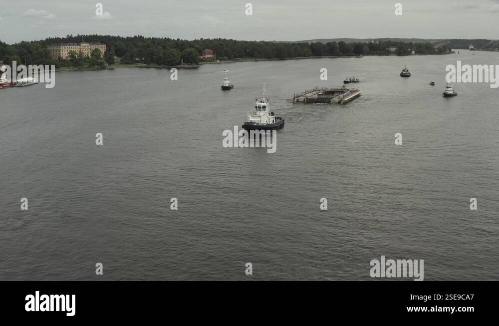 Transportation of a new sluice, to Guldbron in the archipelago of ...