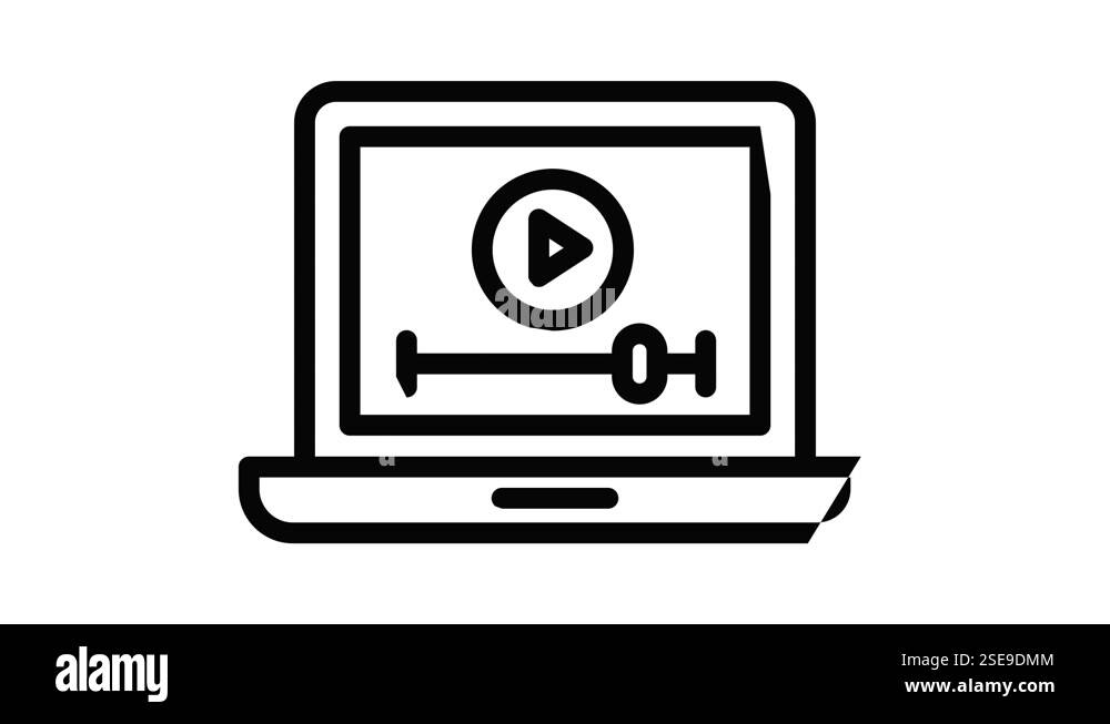 Video clip on a laptop icon animation Stock Video Footage - Alamy