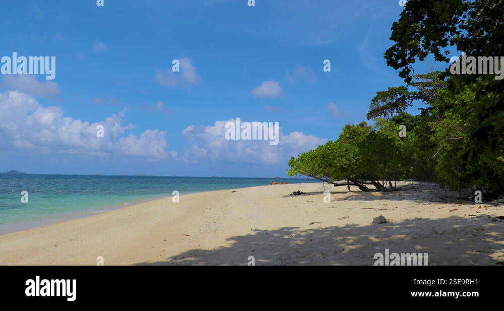 Malaysia, Borneo, Sabah, Sandakan, Turtle Island, beach Stock Video ...