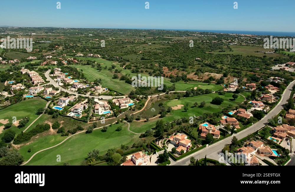 Aerial view of Gramacho and Vale da Pinta, Lagoa, Carvoeiro, Algarve ...