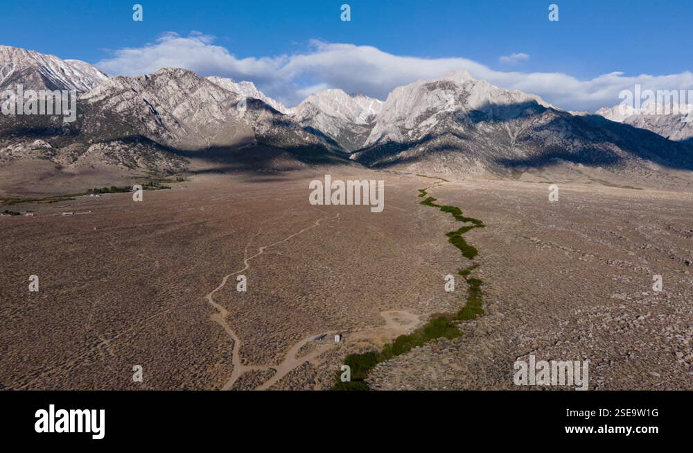 8K Aerial hyperlapse lateral flyover of Sierra Nevada mountains in ...