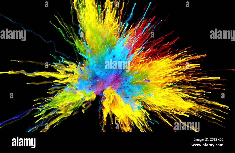 Color Burst iridescent multicolored rainbow powder explosion fluid ink ...