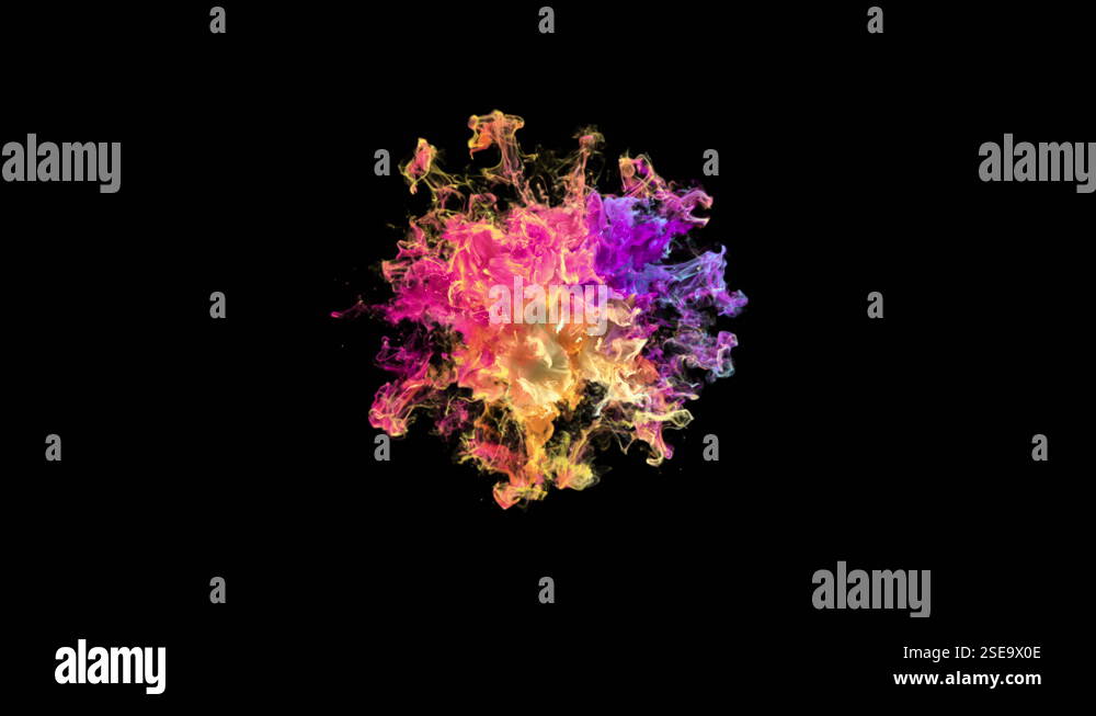 Color Burst - colorful smoke powder explosion fluid ink particles alpha ...