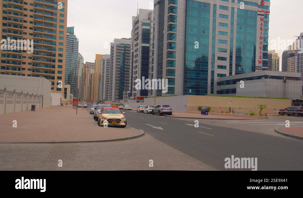 UAE, Dubai. Normal city streets near the bay and residential areas ...