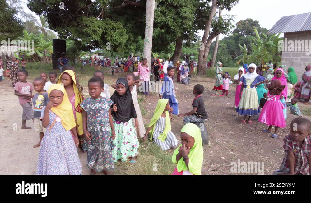 Crowd of Curious Local Children on African Wedding in a Local Village ...