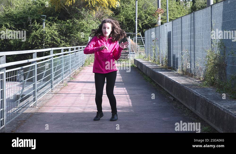 agility, coordination - girl dances focusing on the movements to be ...
