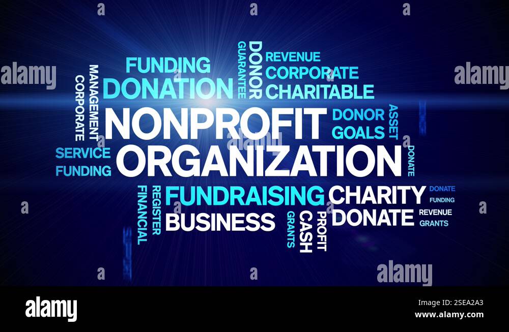 Nonprofit Organization Animated Tag Word Cloud,Text Animation seamless ...