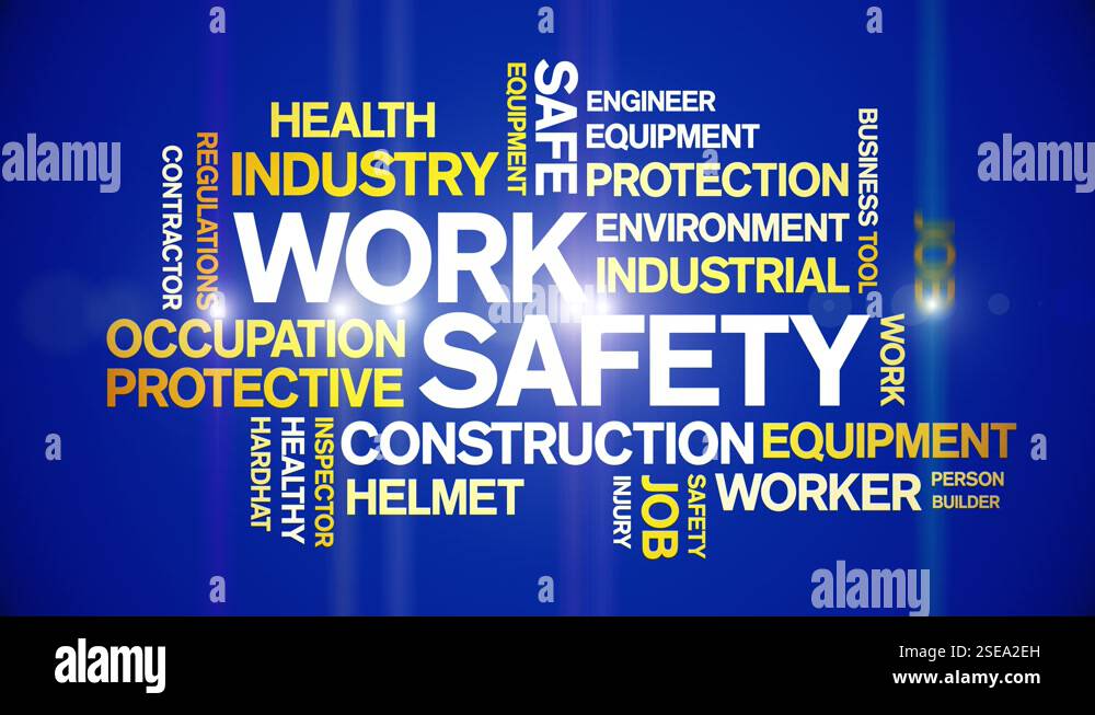 Work Safety Animated Tag Word Cloud,Text Animation typography seamless ...