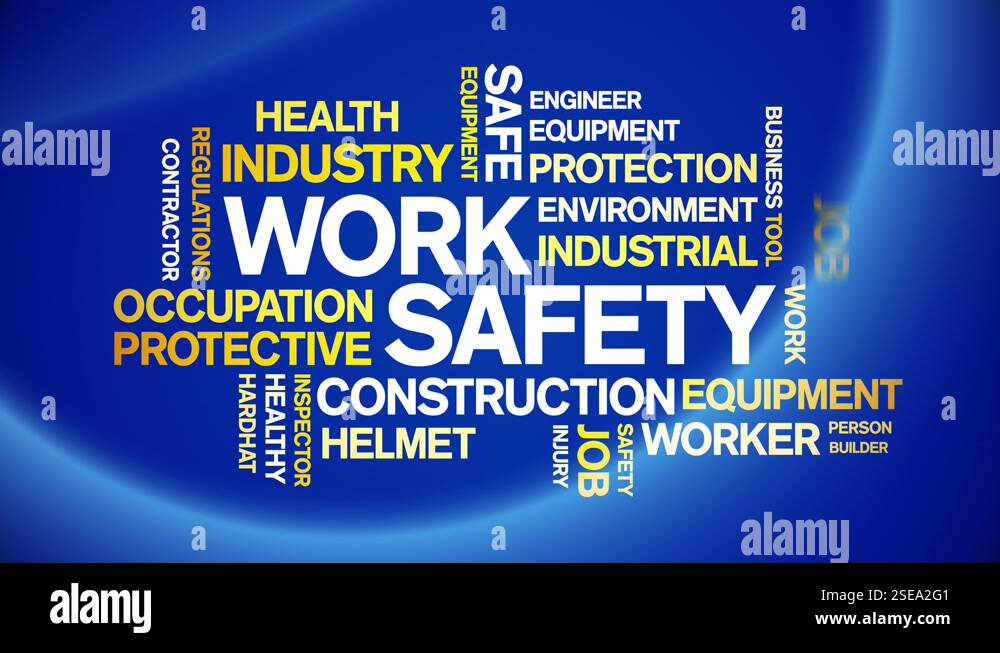 Work Safety Animated Tag Word Cloud,Text Animation typography seamless ...