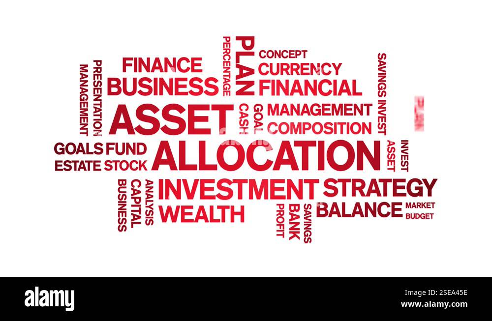 Asset Allocation animated tag Word Cloud,Text Design animation seamless ...
