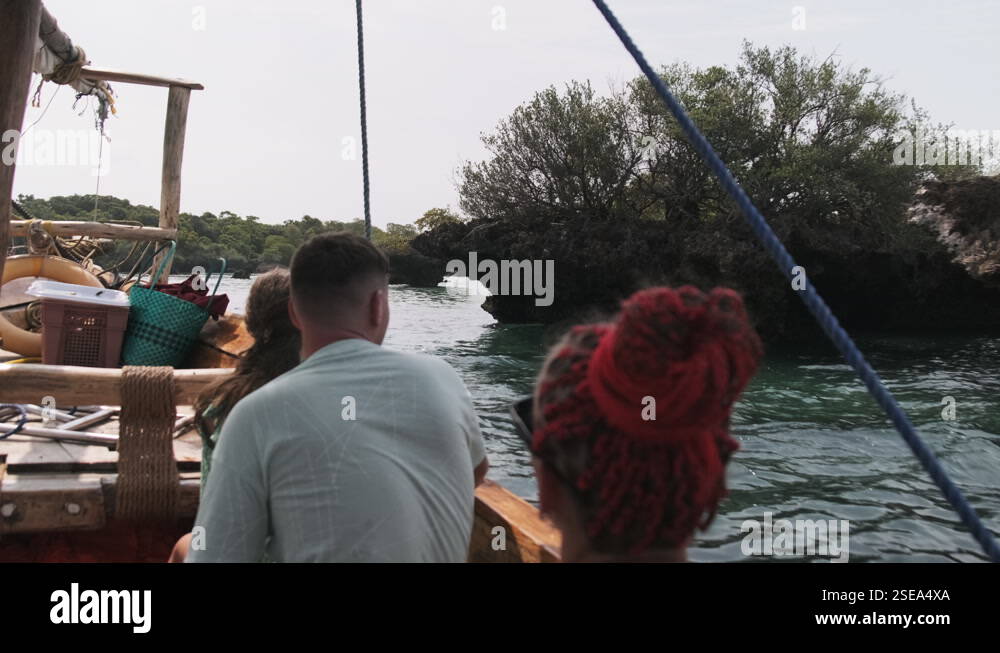Lagoon at Kwale Island in Menai Bay, Mangroves with Reefs and Rocks ...
