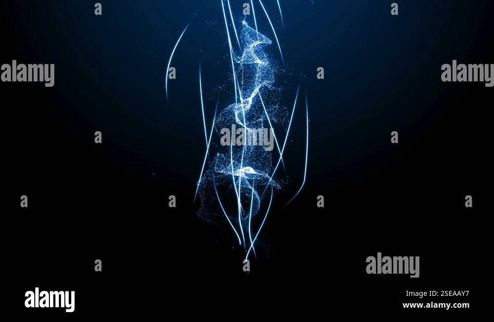 Digital blue color wave particles and light abstract background Stock ...