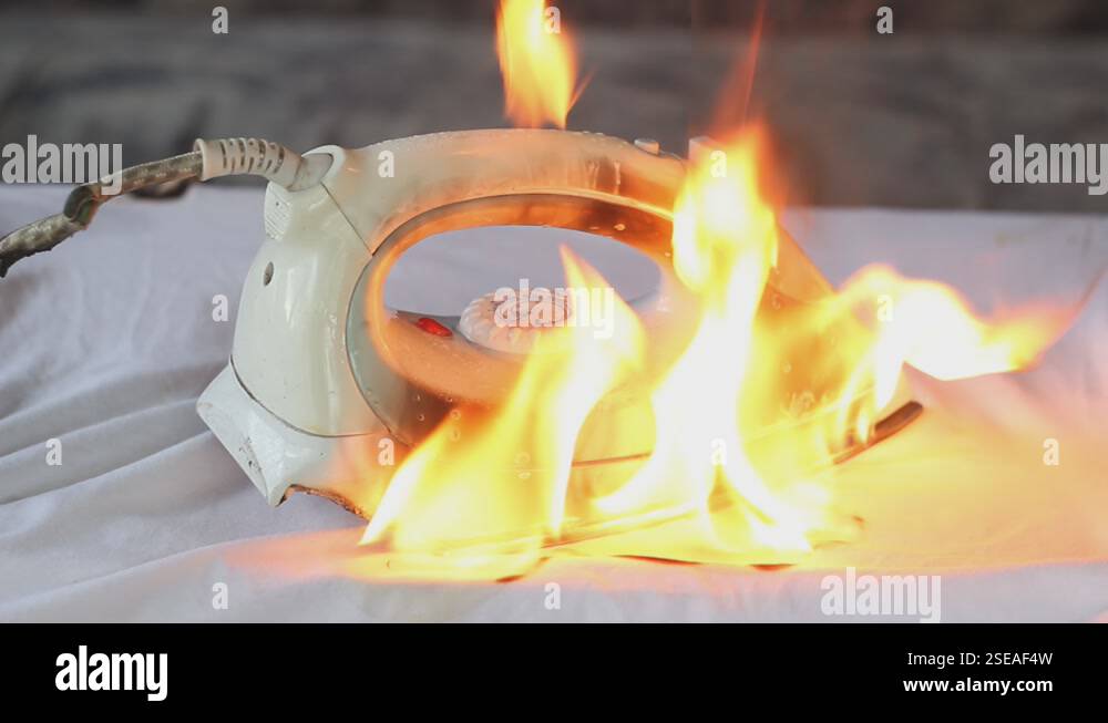 The iron, which was not turned off, burned through the shirt and caused ...