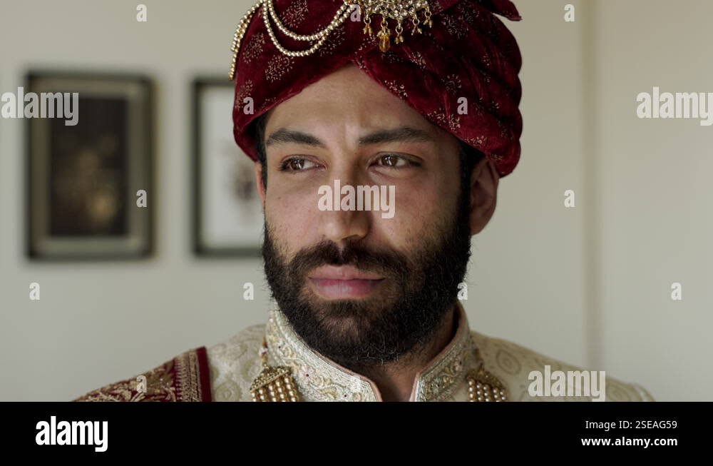 Strict Arab Man In National Dress. On His Head Hat With Decoration ...