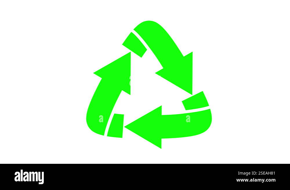 Universal Recycle Logo Animation on Solid White an Green Screen Stock ...