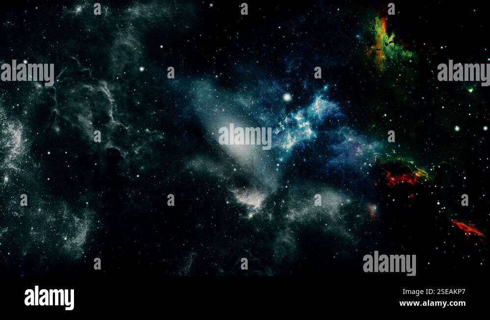 a galaxy that is behind the nebula cloud moving in the universe Stock ...
