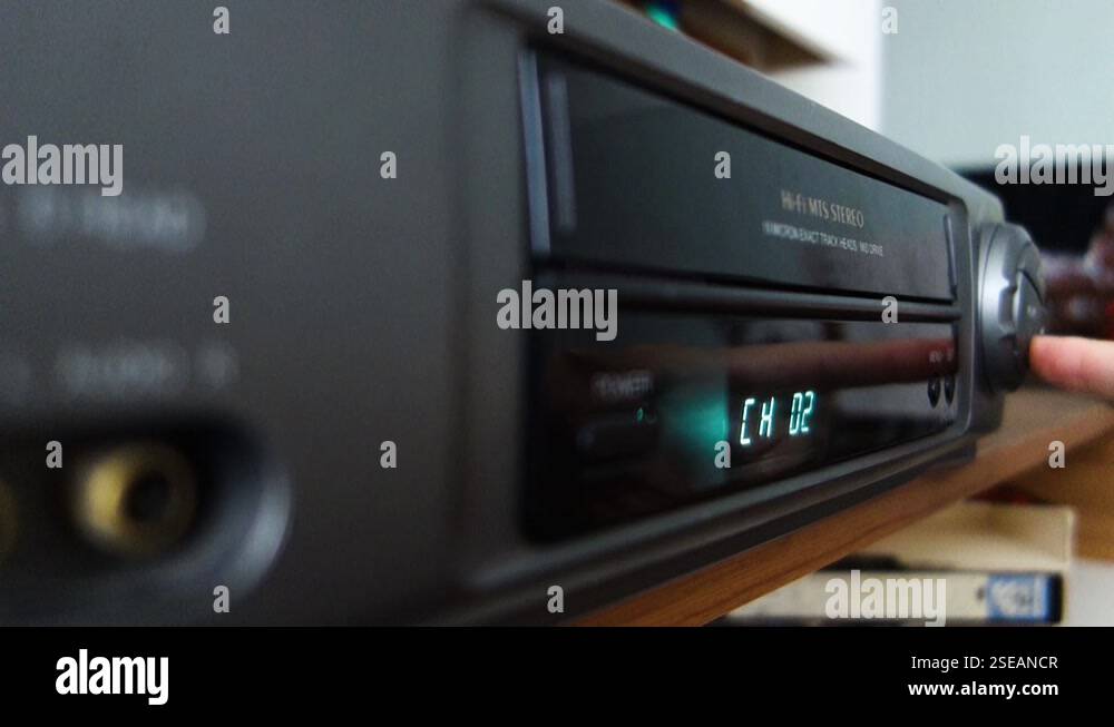 Video cassette recorder, VCR timer display, ejecting the tape Stock ...