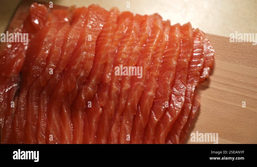 Salmon fillet fresh sliced Stock Videos & Footage - HD and 4K Video ...