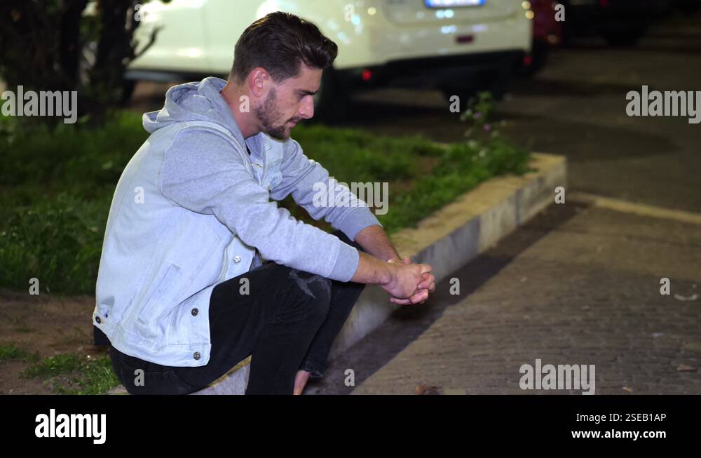 empathy, solidarity - depressed man is joined by two friends who ...