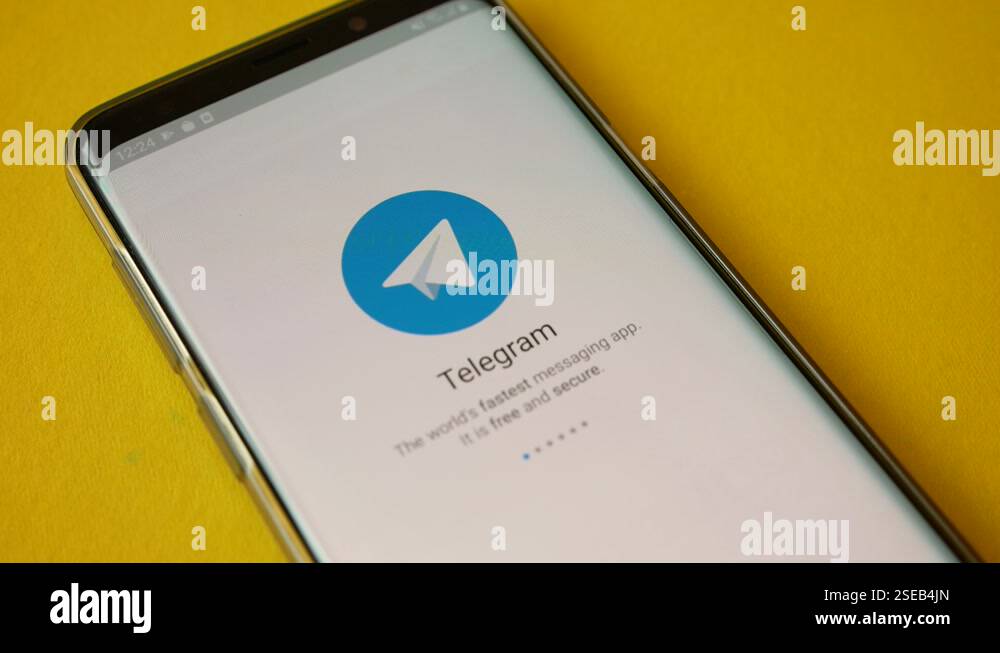 Telegram application opens on the smartphone scre Stock Video Footage - Alamy