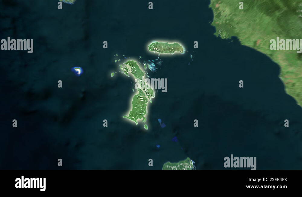 Batu Islands - Indonesia close-up - satellite. Preview. Glow. Labels ...
