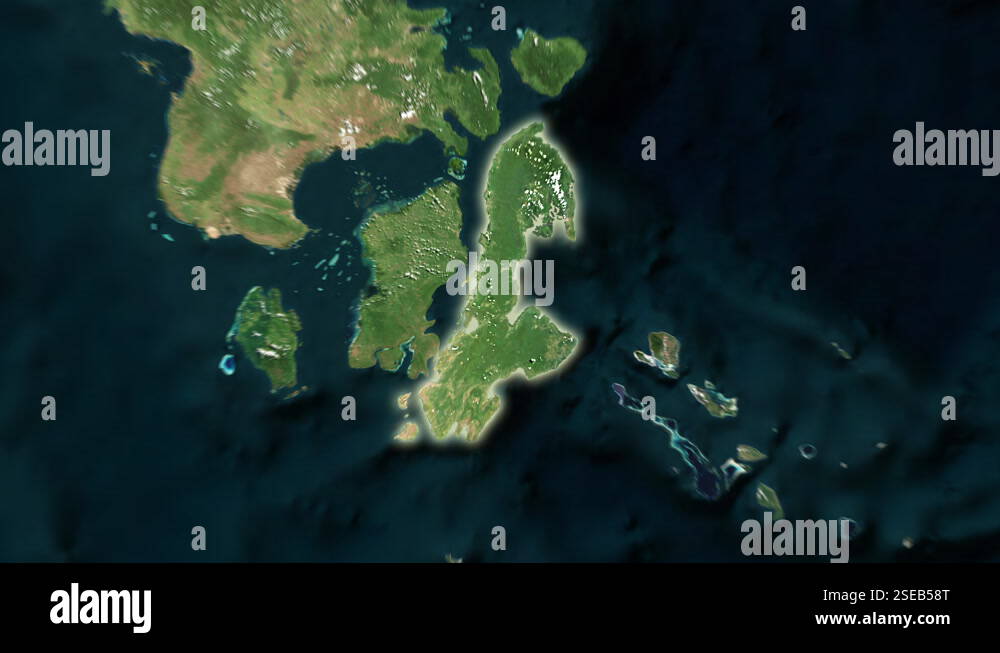 Buton Island - Indonesia close-up - satellite. Preview. Glow. Labels ...