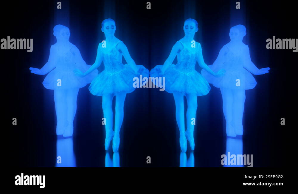 Ballet classical dancing girls with strobing lightning effect 4K VJ ...