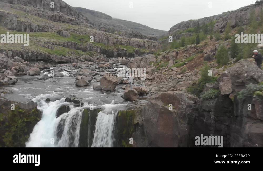 Iceland Ring Road Waterfall Drone shot Stock Video Footage - Alamy