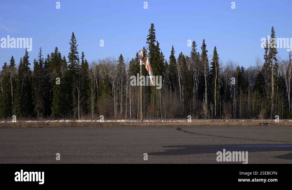 A Broken Windbag On Runway Of Fort St. James, British Columbia, Canada ...
